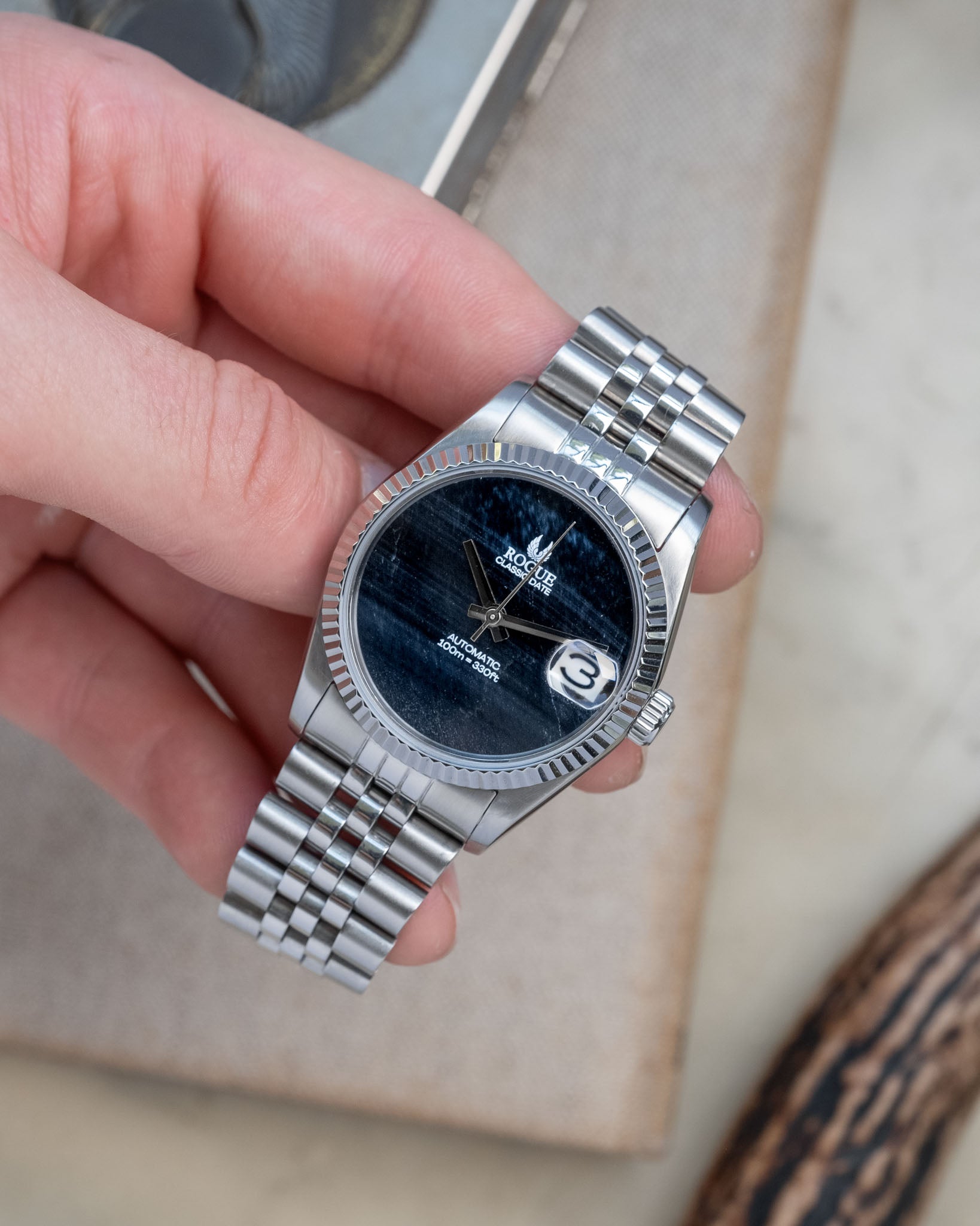 HAWK EYE STONE CLASSIC DATE – Rogue Watches