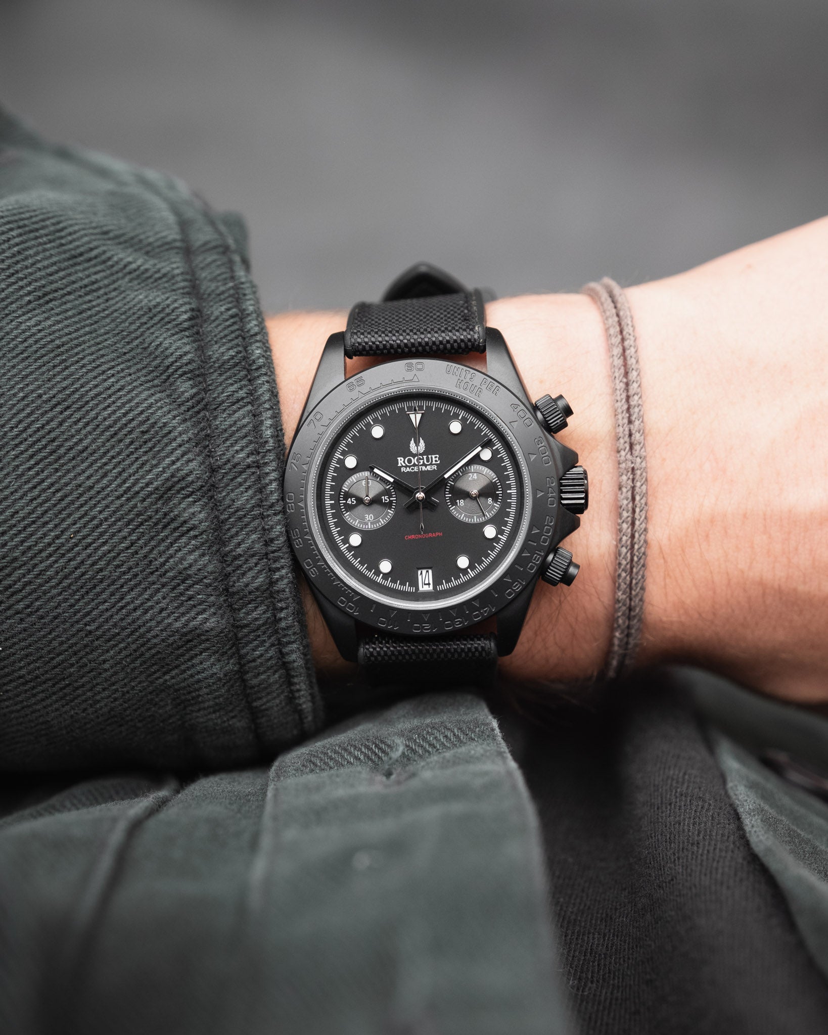 BLACK STEALTH RACETIMER – Rogue Watches