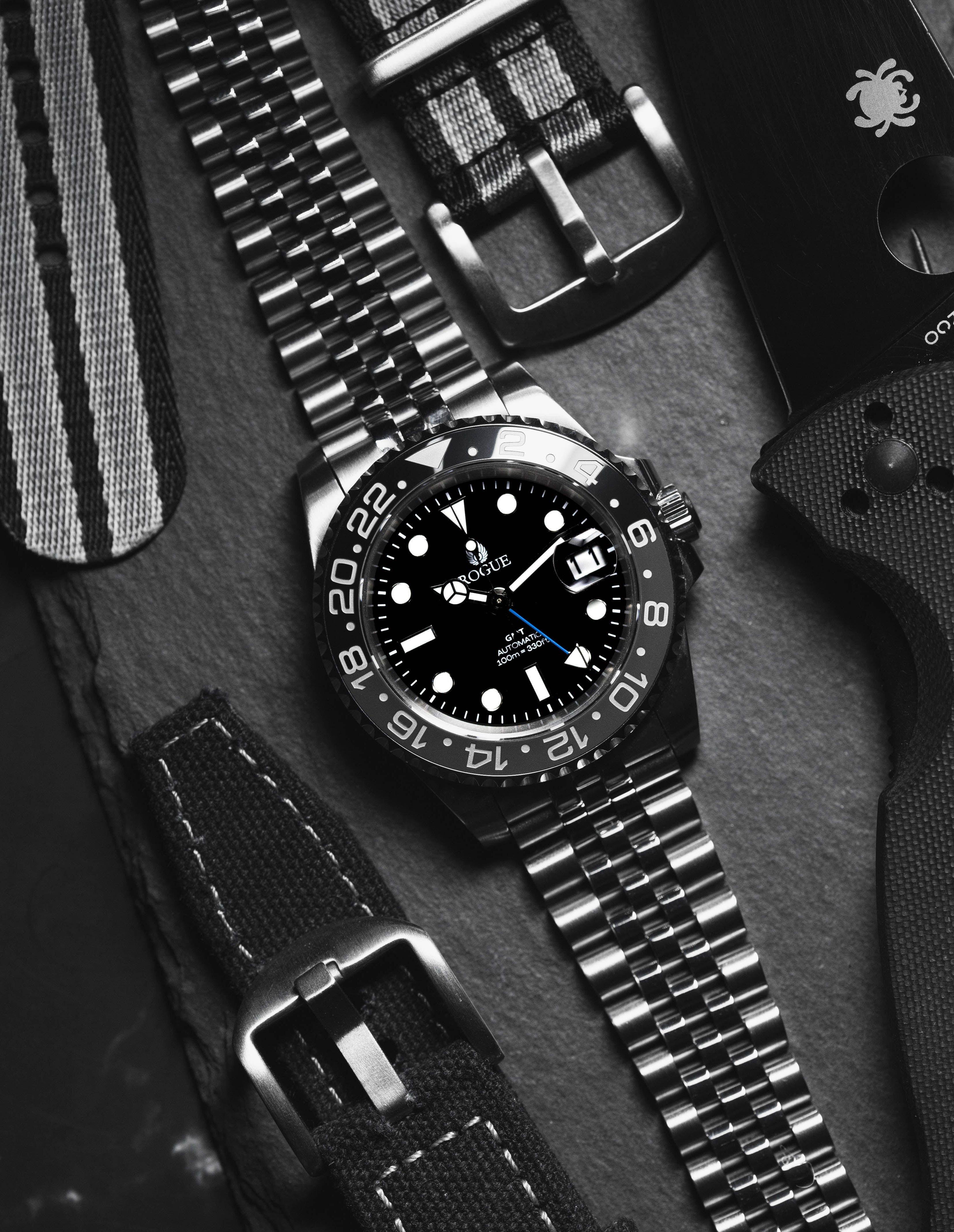 DARK KNIGHT / BRUCE WAYNE GMT – Rogue Watches